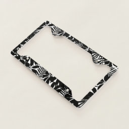 Black tropical license plate frame | Zazzle
