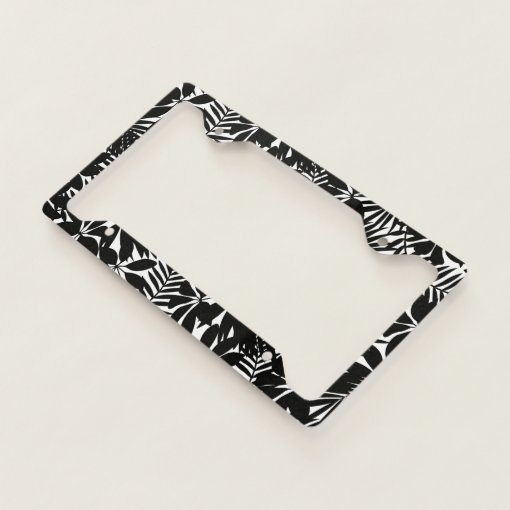 Black tropical license plate frame | Zazzle