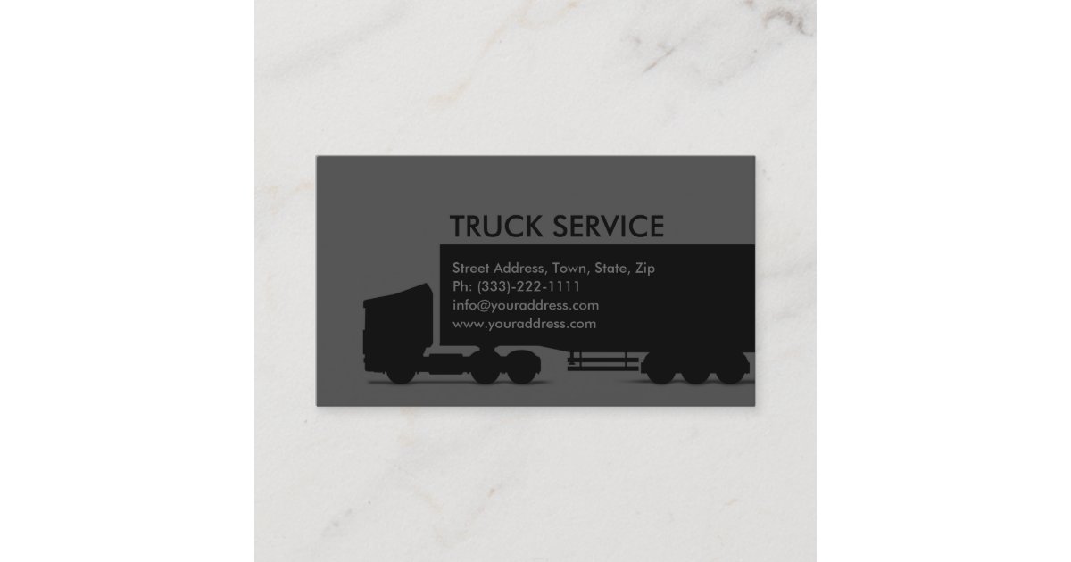 Black Truck Service Logistics Card | Zazzle