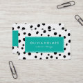 Black & Turquoise Dot Spot Pattern Business Card | Zazzle