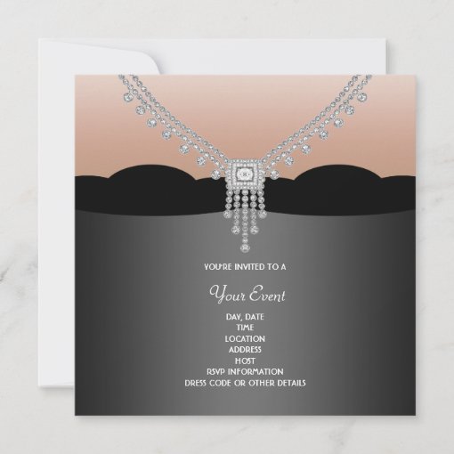 Black Tuxedo Black Dress Party Invitation | Zazzle