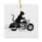 Black tuxedo cat riding a motorcycle ceramic ornament | Zazzle