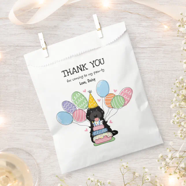 Black Tuxedo Cockapoo Cavapoo Birthday Party Favor Bag | Zazzle