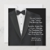 Black Tuxedo Mans Birthday Party Invitation | Zazzle