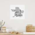 Black Typographical Map of Co. Meath, Ireland Poster | Zazzle