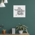 Black Typographical Map of Co. Meath, Ireland Poster | Zazzle