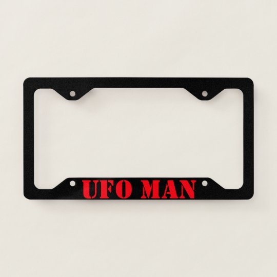 BLACK UFO MAN LICENSE PLATE FRAME | Zazzle.com