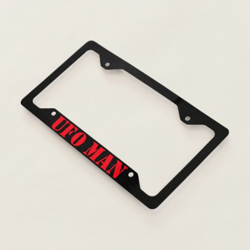 BLACK UFO MAN LICENSE PLATE FRAME | Zazzle