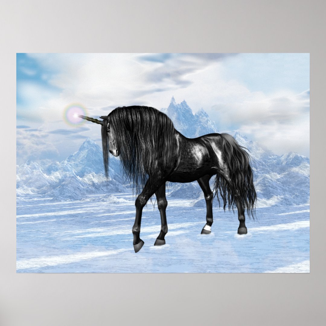 Black Unicorn Poster | Zazzle