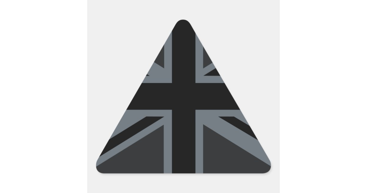 Black Union Jack British Flag Decor Triangle Sticker | Zazzle