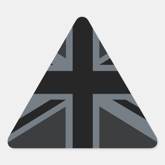 Black Union Jack British Flag Decor Triangle Sticker | Zazzle.com