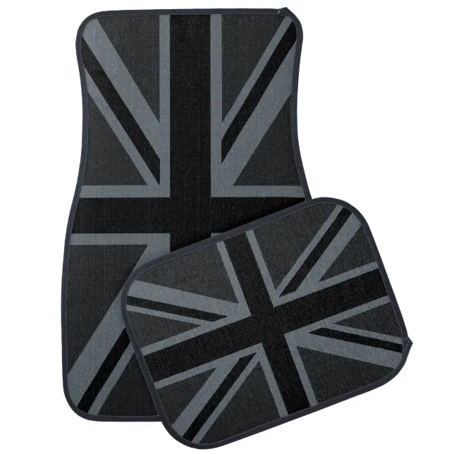 Black Union Jack UK Flag Design Car Mat | Zazzle