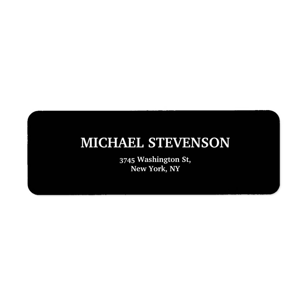 Black Unique Minimalist Plain Modern Label | Zazzle