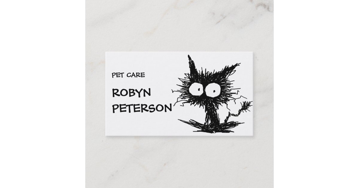 Black Unkempt Kitten GabiGabi Business Card | Zazzle