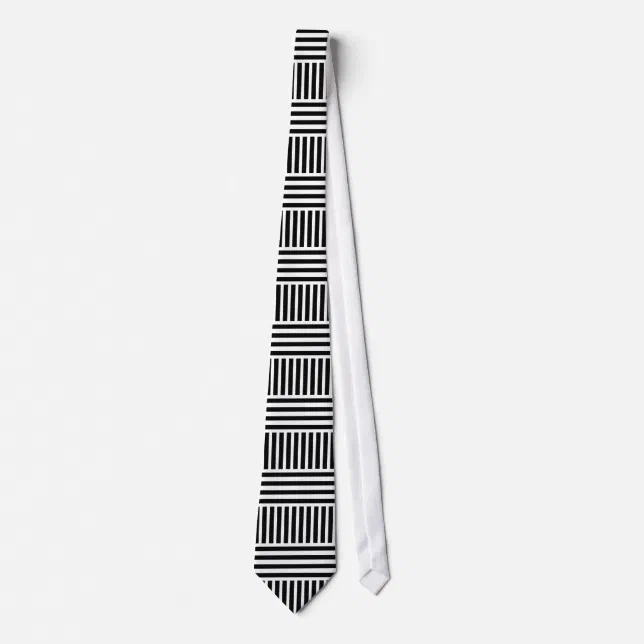 Black Vertical and Horizontal Striped Ties | Zazzle