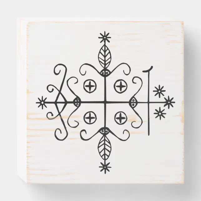 Black Veve of Papa Legba on White Wooden Box Sign | Zazzle