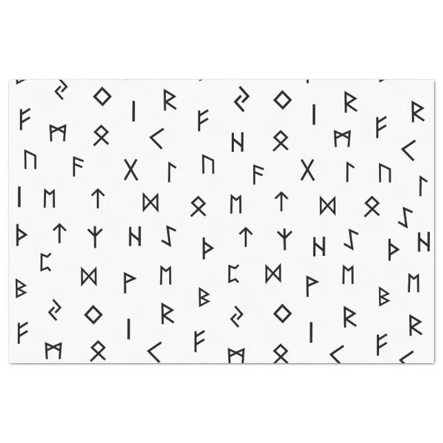 Black Viking Runes on White Background Tissue Paper | Zazzle