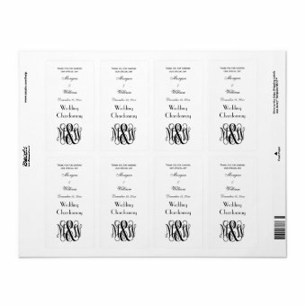 Black Vine Script Monogram B&G DIY BG Label | Zazzle