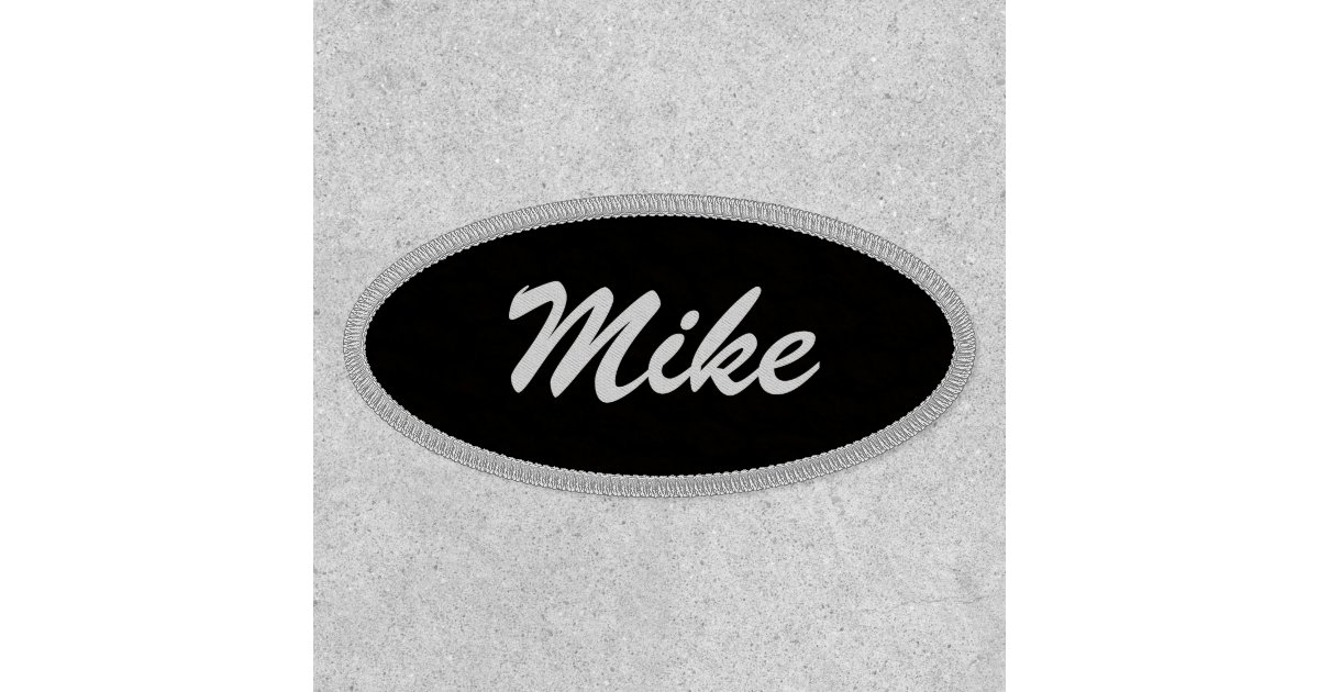 Black Vintage Mechanic Name Template Patch | Zazzle