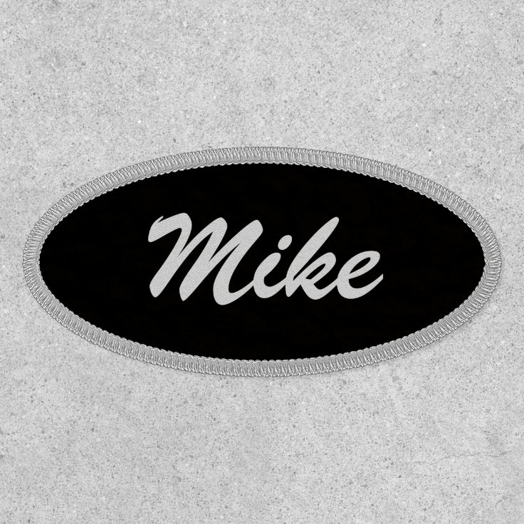 Black Vintage Mechanic Name Template Patch | Zazzle