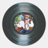 Black Vinyl Music Record Label Sticker &Your Photo | Zazzle