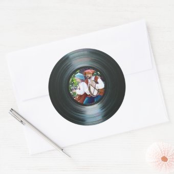 Black Vinyl Music Record Label Sticker &Your Photo | Zazzle