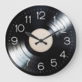 Black Vinyl Record Album Large Clock | Zazzle