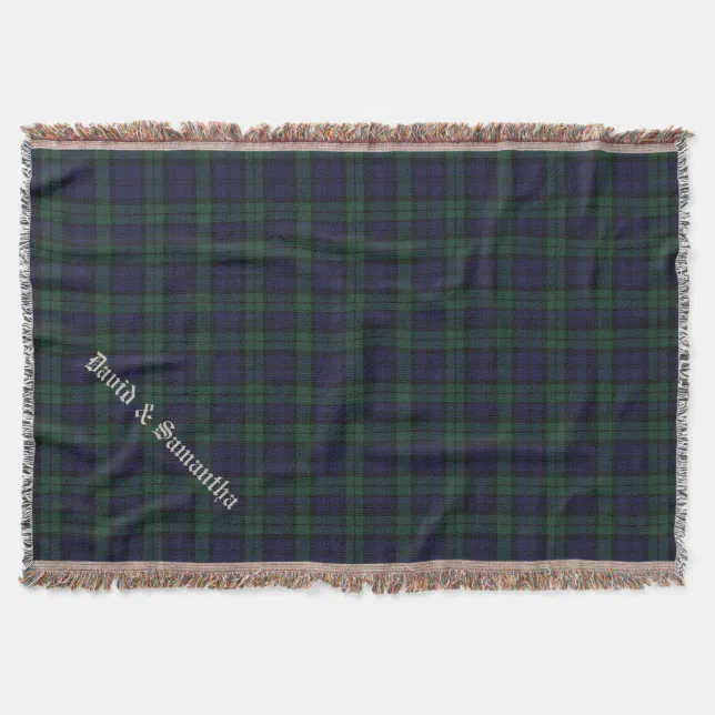 Black Watch Tartan Plaid Custom Throw Blanket | Zazzle