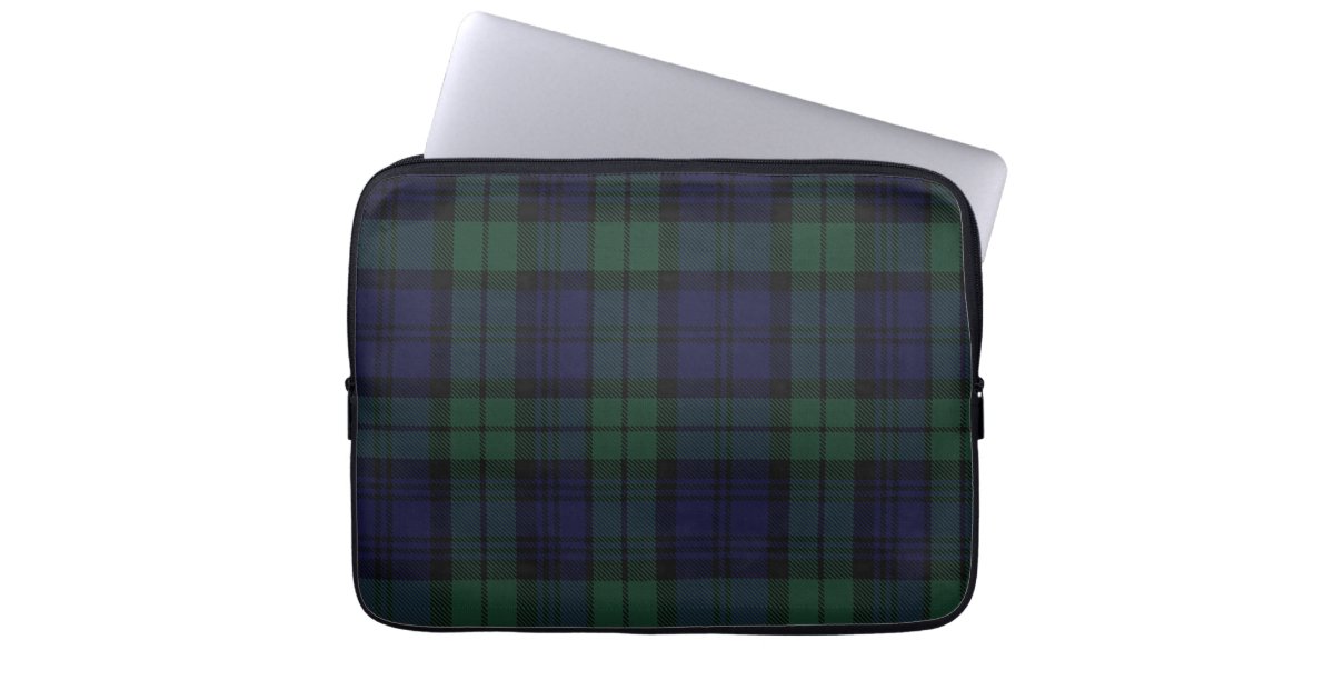 Black Watch Tartan Plaid Laptop Cover | Zazzle