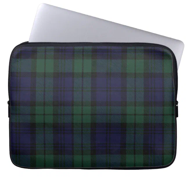 Black Watch Tartan Plaid Laptop Cover | Zazzle