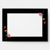 Black Watercolor Mexican Fiesta Flower Wedding Envelope | Zazzle