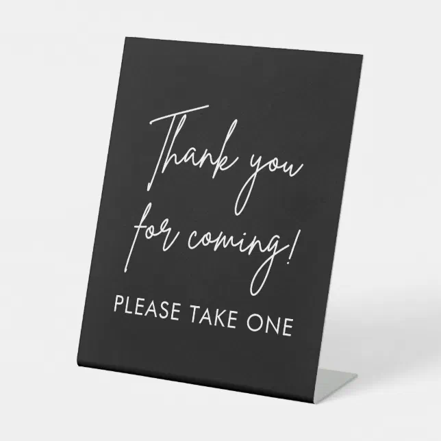 Black Wedding Favors Please Take One Pedestal Sign | Zazzle