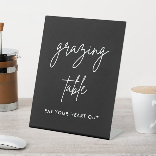 Black Wedding Food Grazing Table Sign | Zazzle