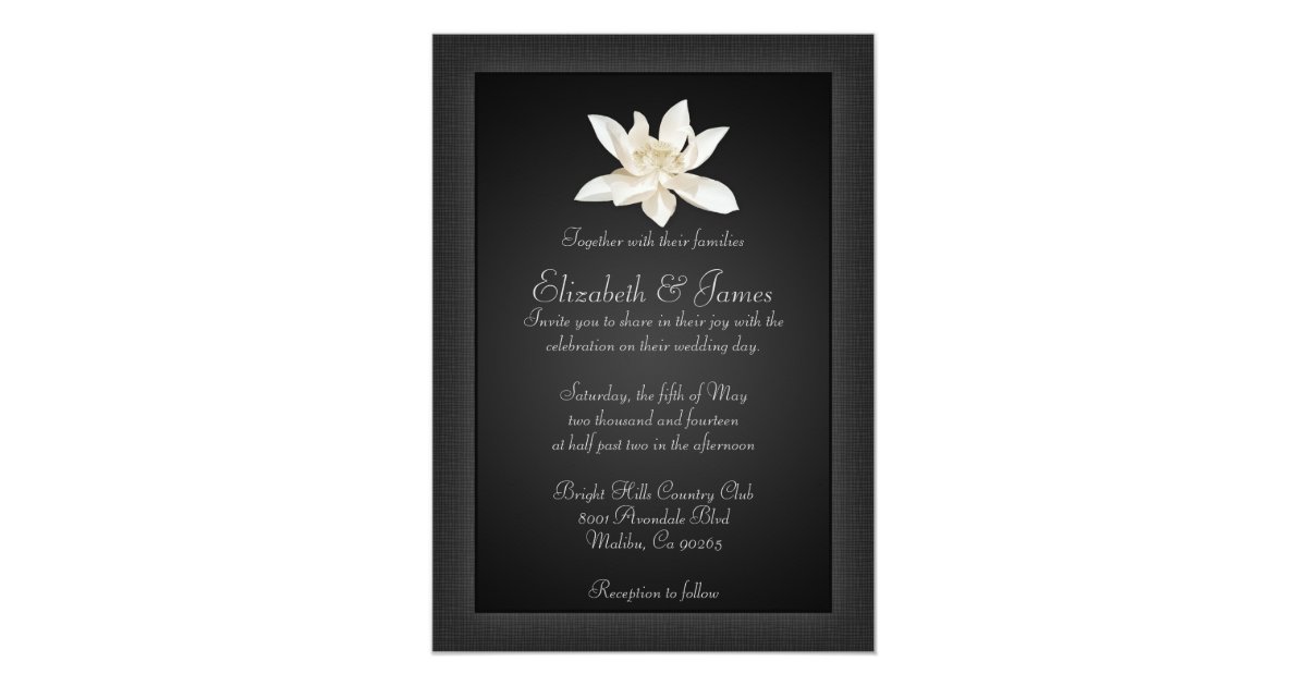 Black Wedding Invitations | Zazzle.com