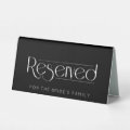 Black Wedding Reserved Table Tent Sign | Zazzle