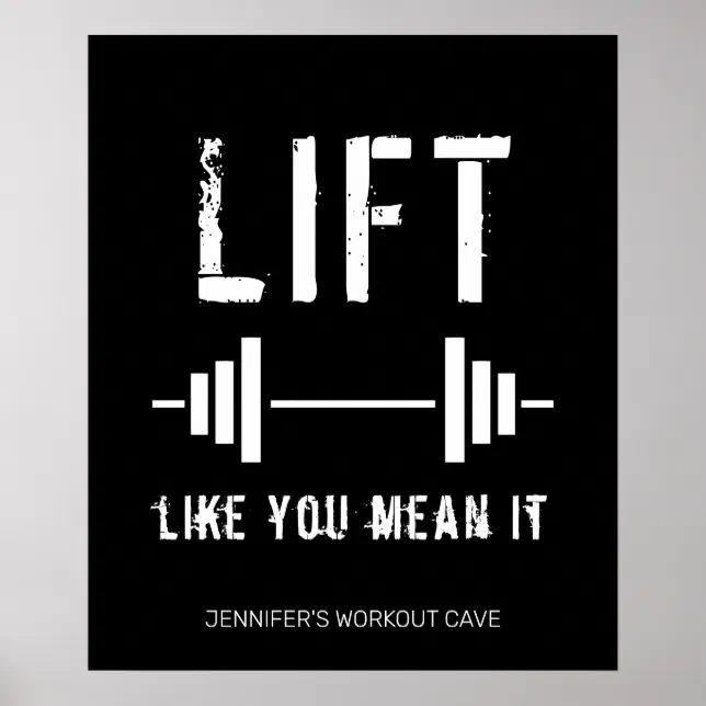 Black Weightlifting Fitness Gym Poster | Zazzle