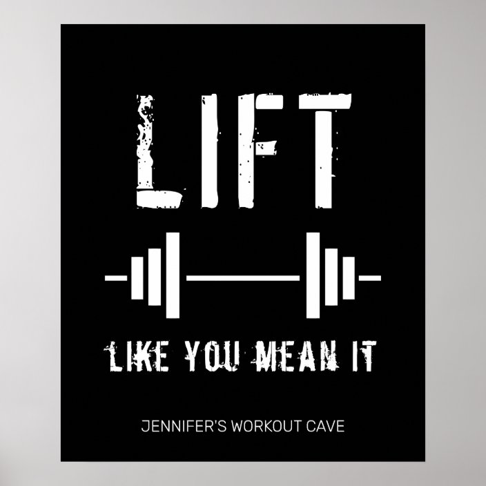 Black Weightlifting Fitness Gym Poster | Zazzle.com