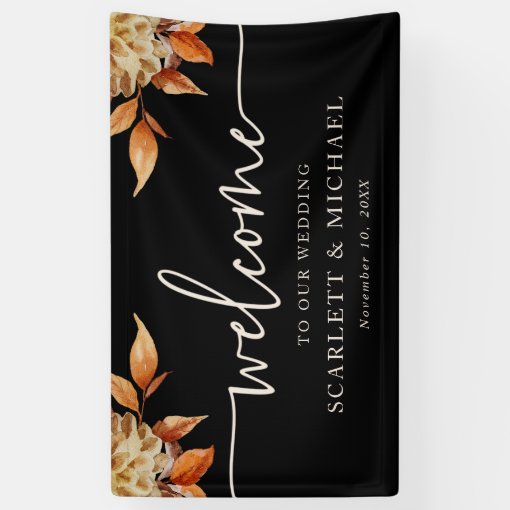 Black Welcome Wedding Banner | Zazzle