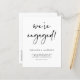 Black We're Engaged Hand Lettering Engagement Announcement Postcard ...