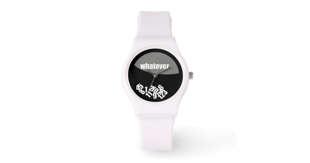 Black Whatever Messy Numbers Watch | Zazzle