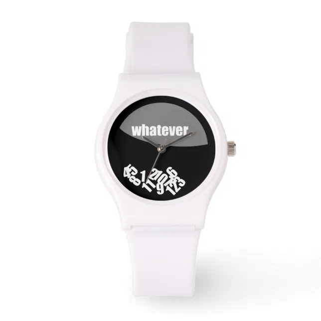 Black Whatever Messy Numbers Watch | Zazzle