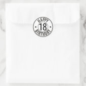 Black & white 18th Birthday Classic Round Sticker | Zazzle