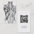 Black & White Anatomy Art Back Muscles QR Code V2 Business Card | Zazzle