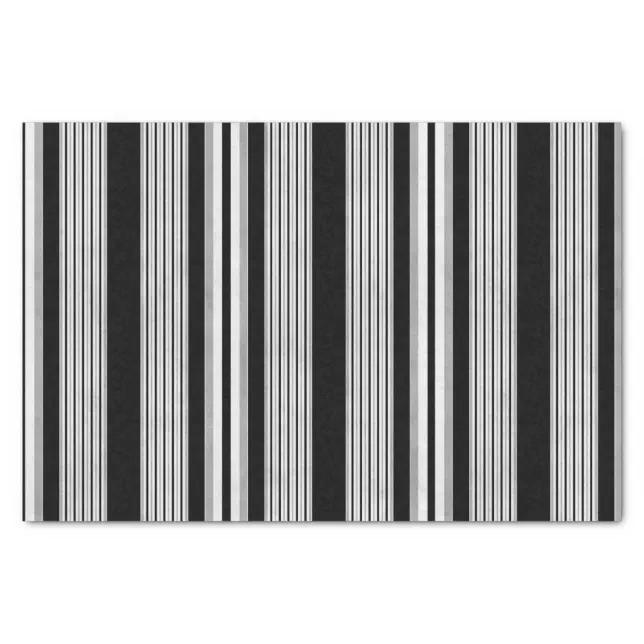 Black White and Gray Striped Pattern Tissue Paper | Zazzle
