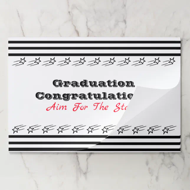 Black White And Red Graduation Paper Placemat | Zazzle