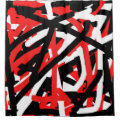 Black, White and Red Graffiti Shower Curtain | Zazzle