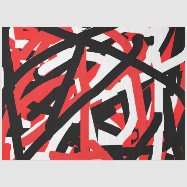 Black, White and Red Graffiti Tissue Paper | Zazzle