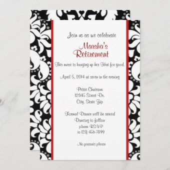 Black white and red invitation | Zazzle