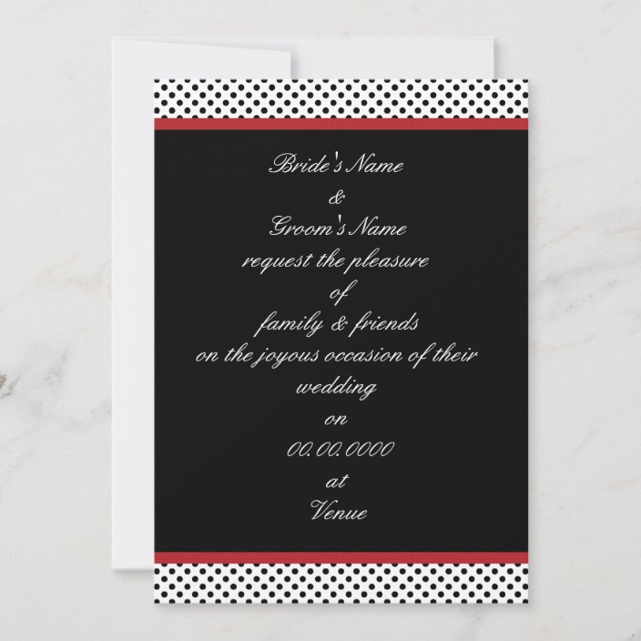 Black, white and red polka dot Invitation | Zazzle