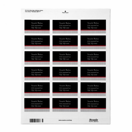 Black, white and red polka dotsAvery Label | Zazzle